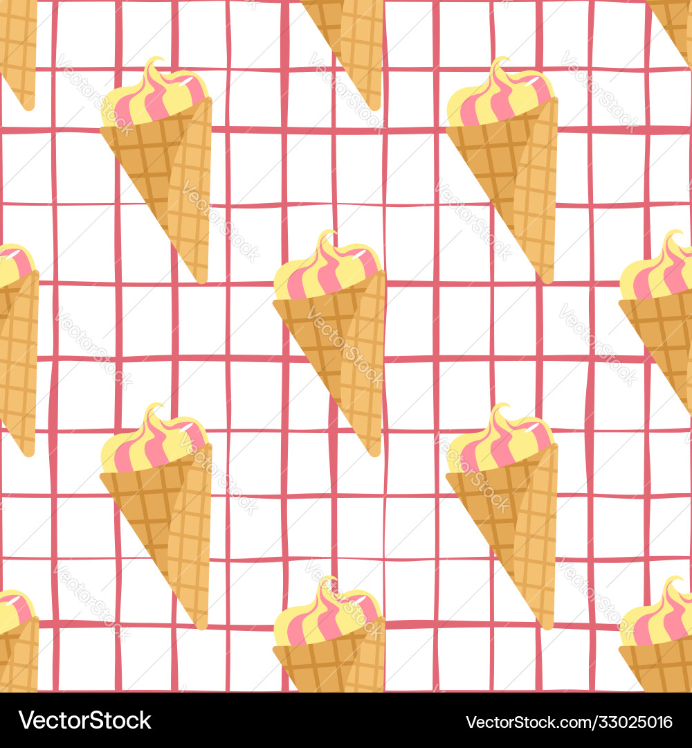 Seamless pattern with frozen ice cream white Vector Image