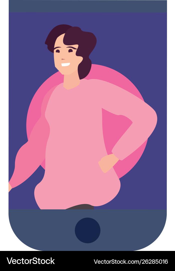 Smartphone man happy people avatar Royalty Free Vector Image