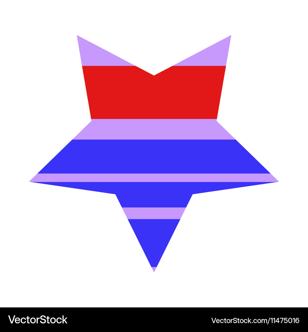 Striped star logo template isolated on white Vector Image