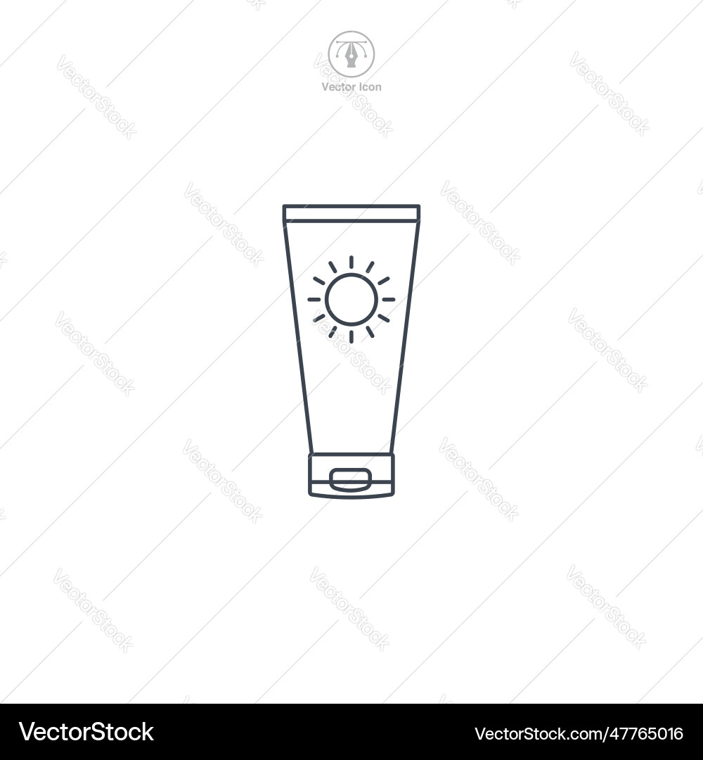 Sunscreen bottle icon symbol isolated on white Vector Image