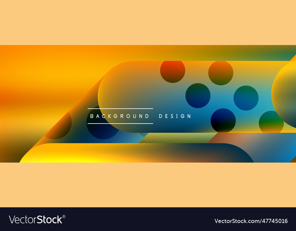 Techno round shapes lines abstract background Vector Image