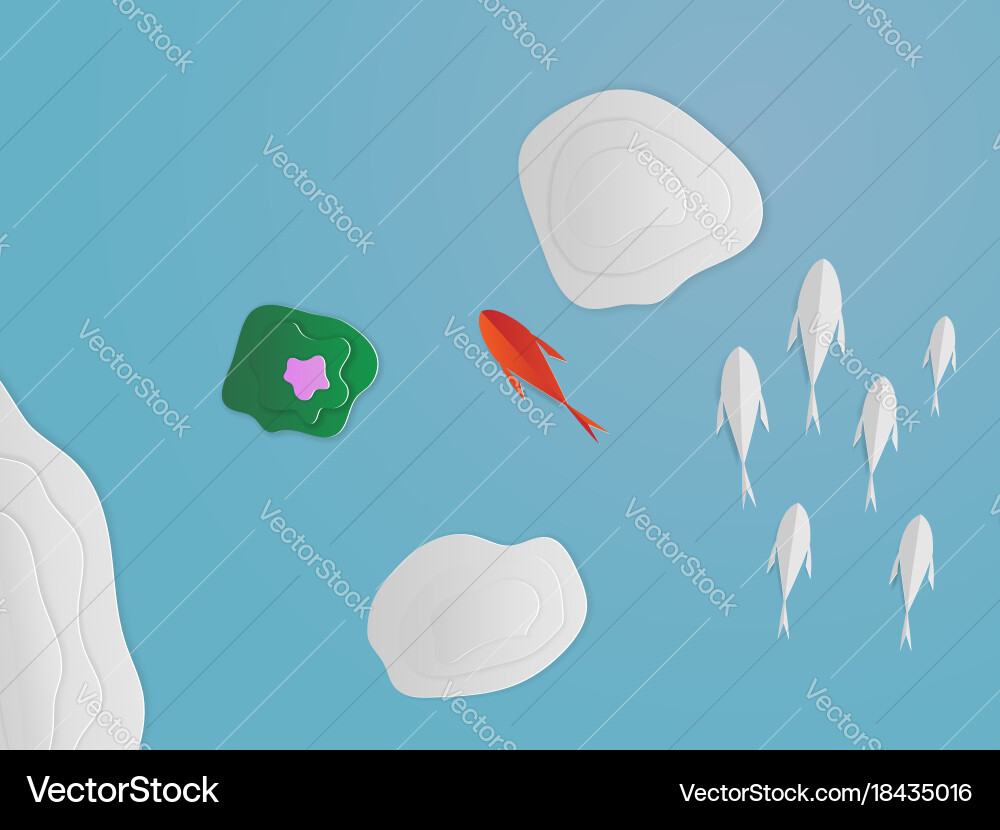 Think different concept fish swimming in new Vector Image