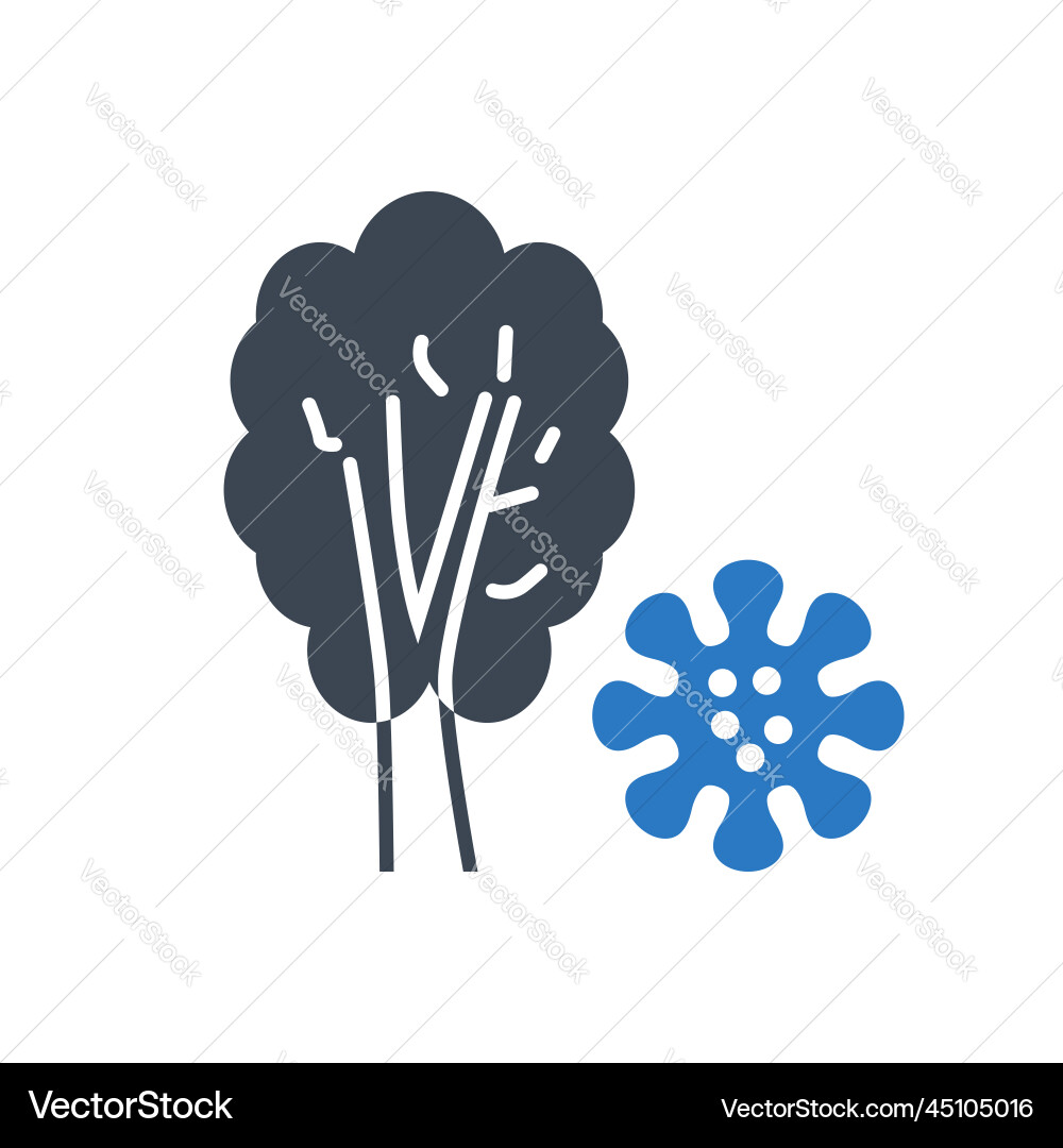 Virus on plant related glyph icon Royalty Free Vector Image