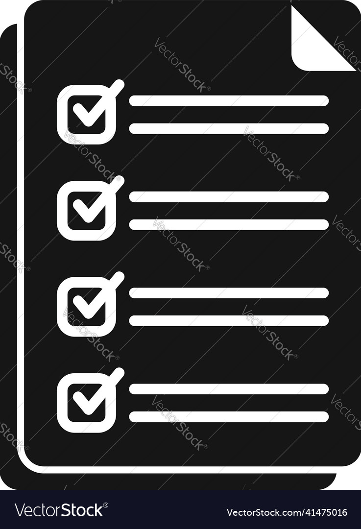 Work task icon simple test checklist Royalty Free Vector