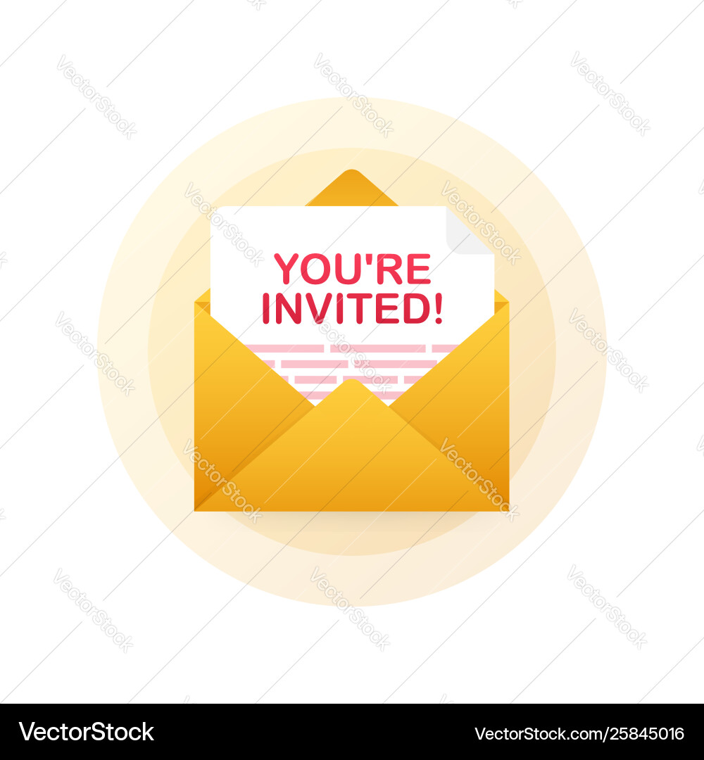 Youre invited badge icon written inside Royalty Free Vector