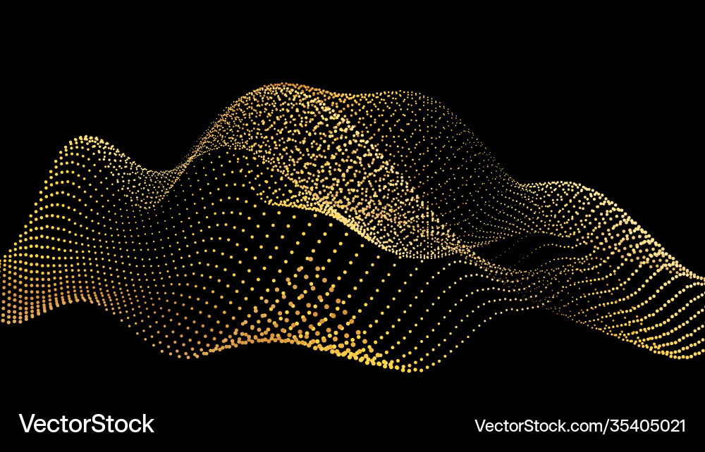 An abstract stream golden radiance flying Vector Image