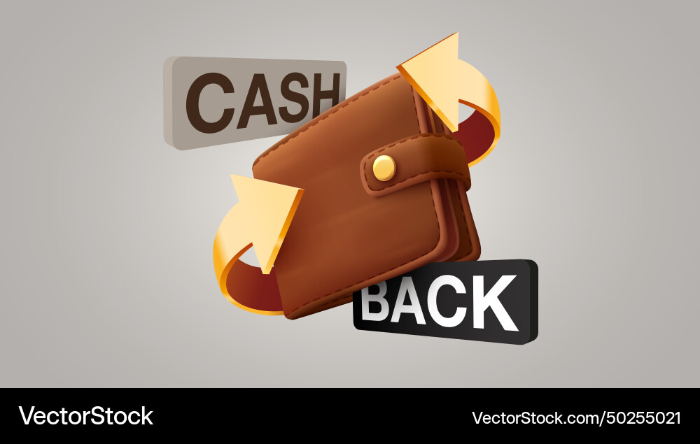 Cashback icon with wallet or money back Royalty Free Vector
