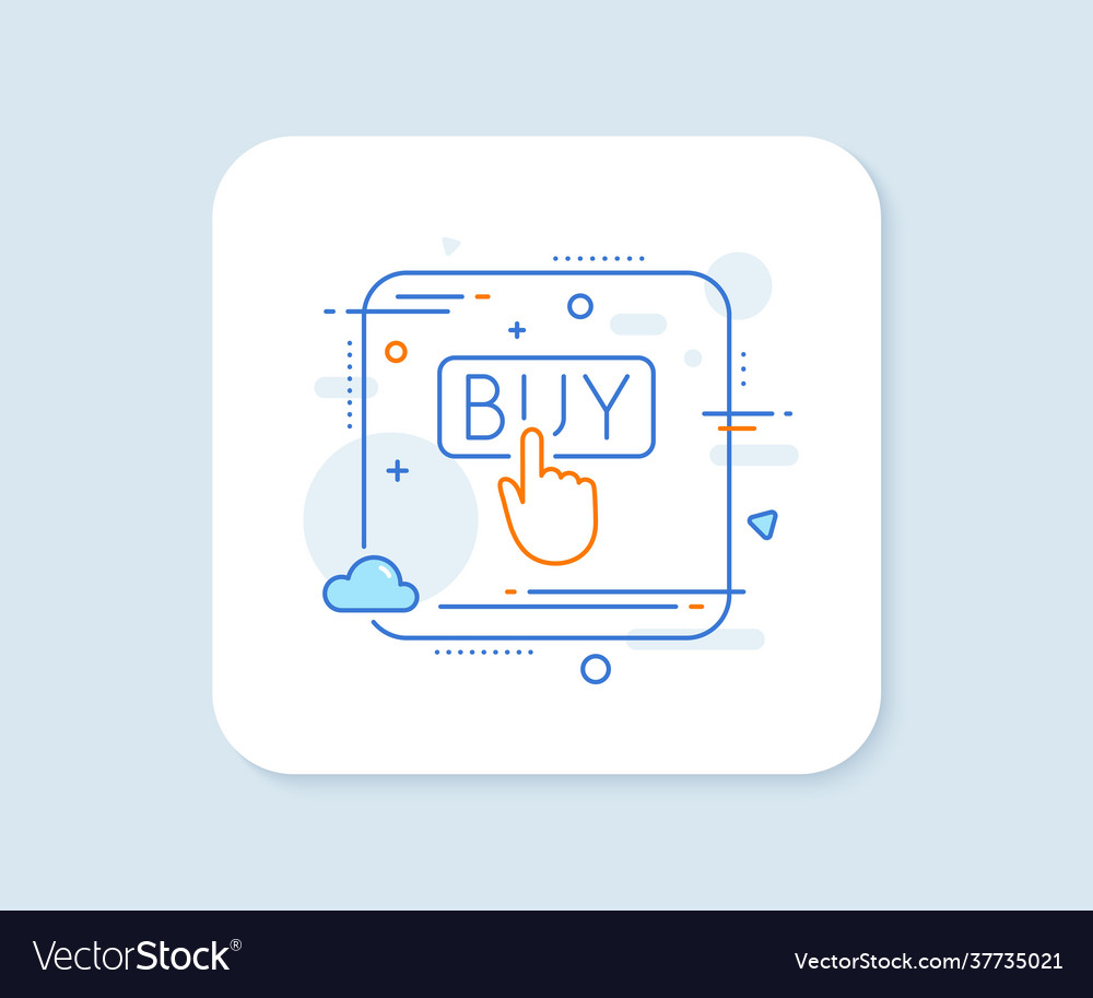 Click to buy line icon online shopping sign Vector Image