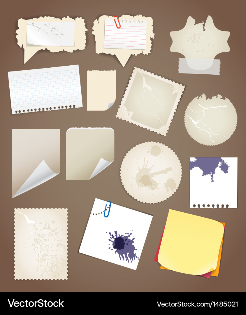 Collection of vintage paper sheets Royalty Free Vector Image