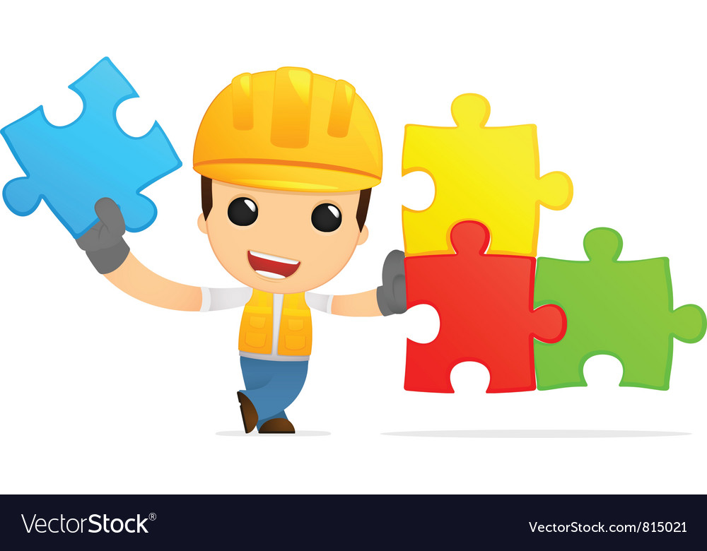 Funny cartoon builder Royalty Free Vector Image