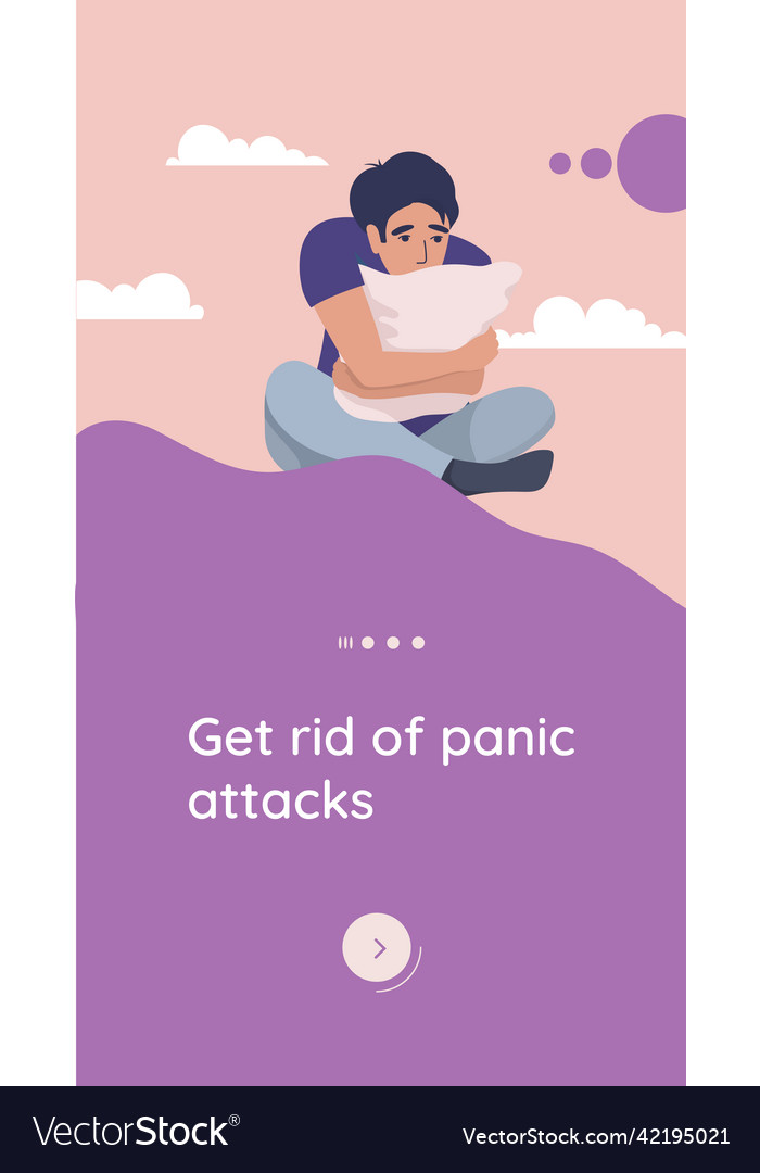 Get Rid Of Panic Attacks App Banner For Mobile Vector Image 