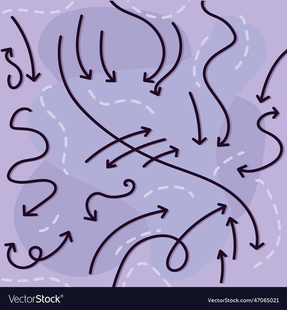 Hand drawn background with arrows Royalty Free Vector Image