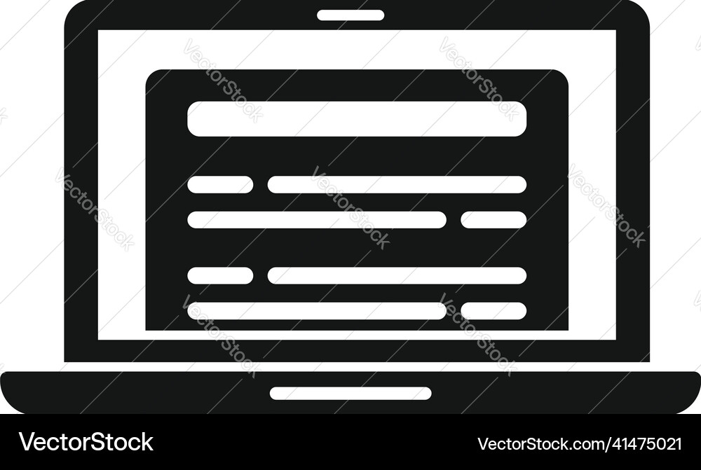 Laptop project icon simple business Royalty Free Vector