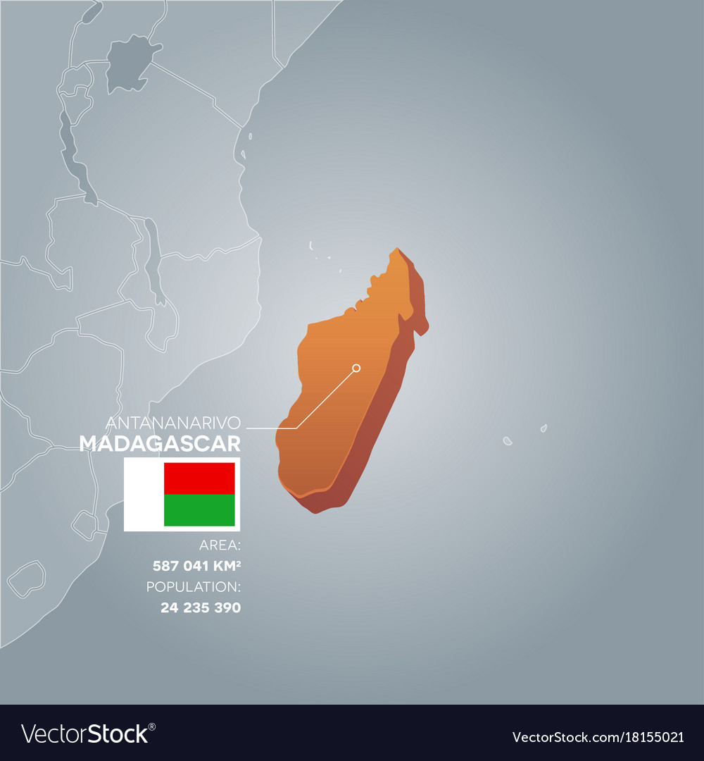 Madagascar information map Royalty Free Vector Image