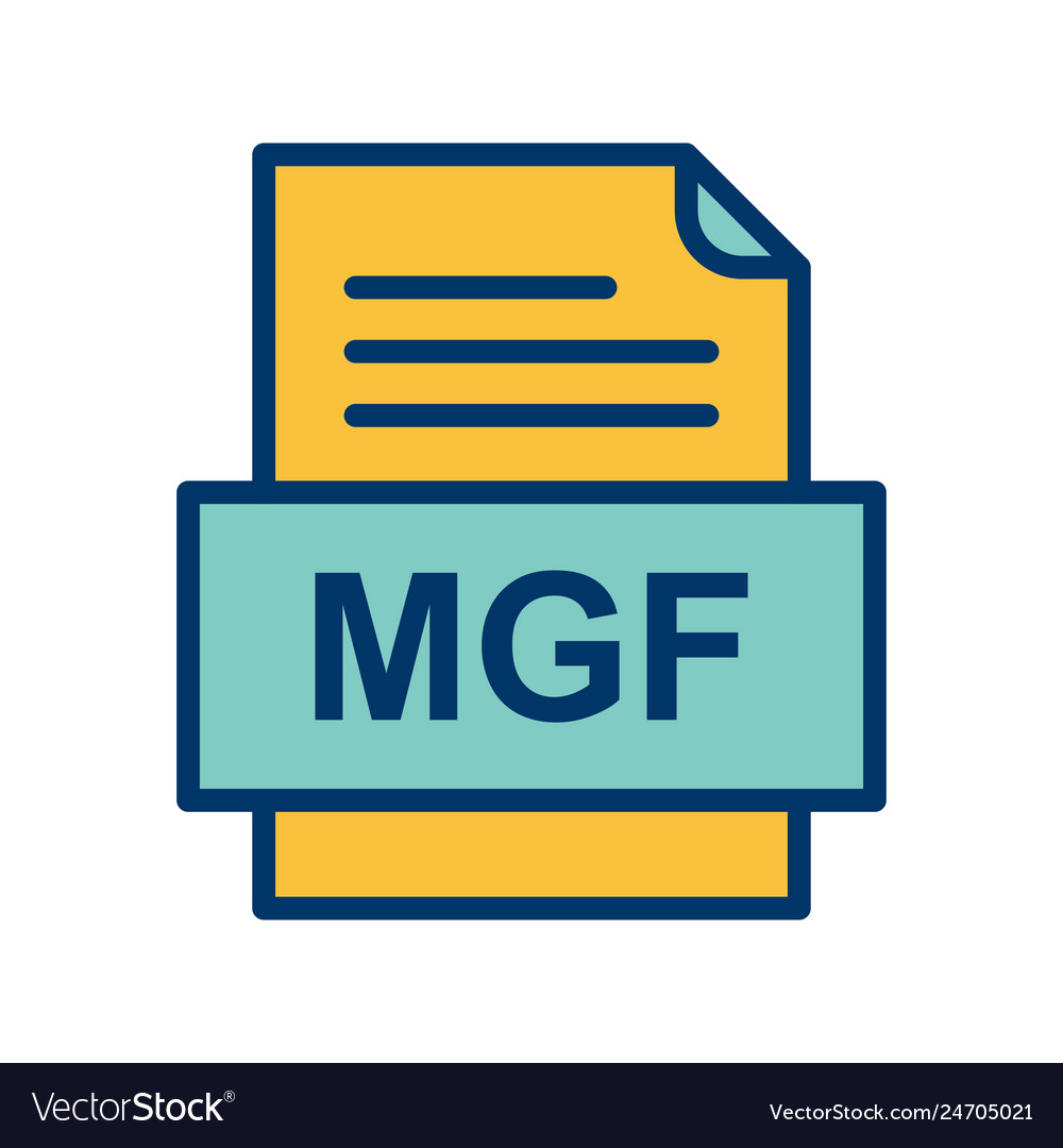 Mgf file document icon Royalty Free Vector Image