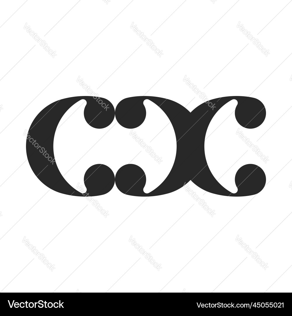 Monogram of letters c x or xc logo initials Vector Image