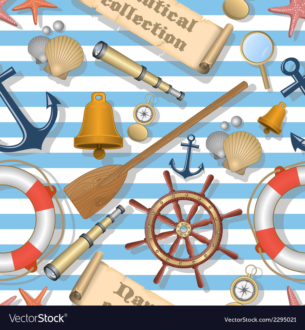 Nautical pattern Royalty Free Vector Image - VectorStock