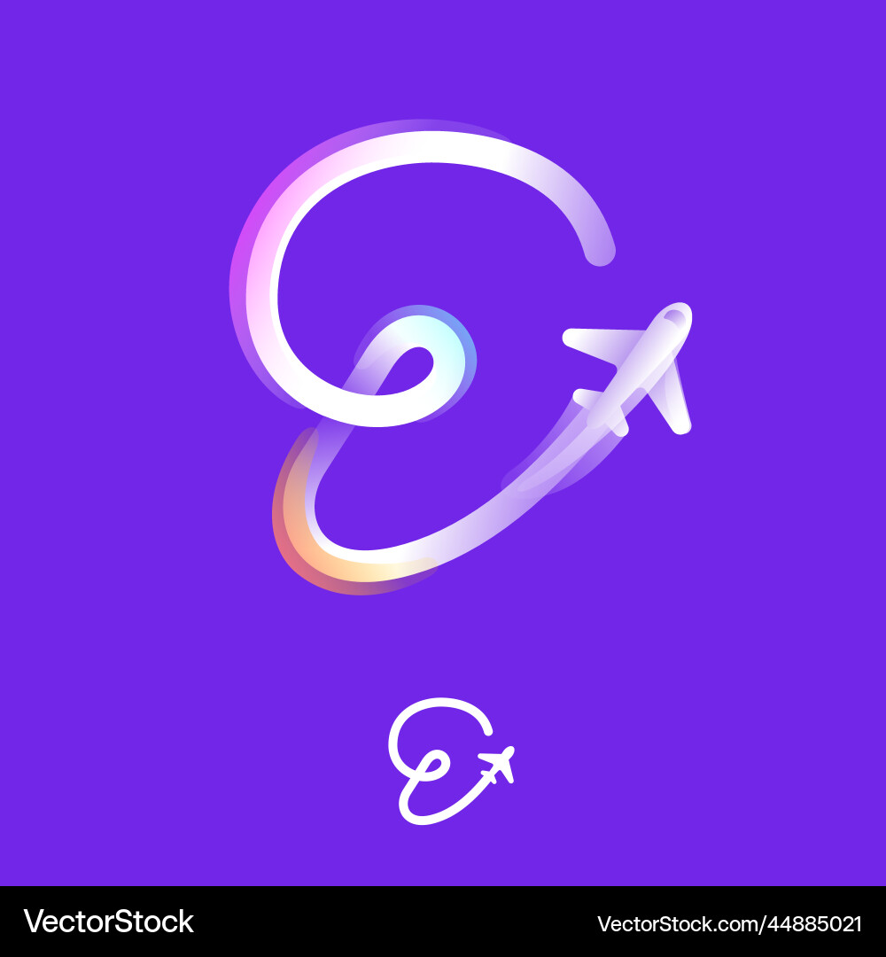 Number nine logo made of one gradient line Vector Image