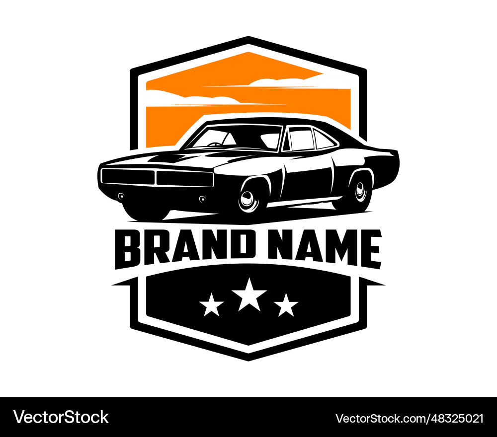 Of a 1970 dodge charger rt Royalty Free Vector Image