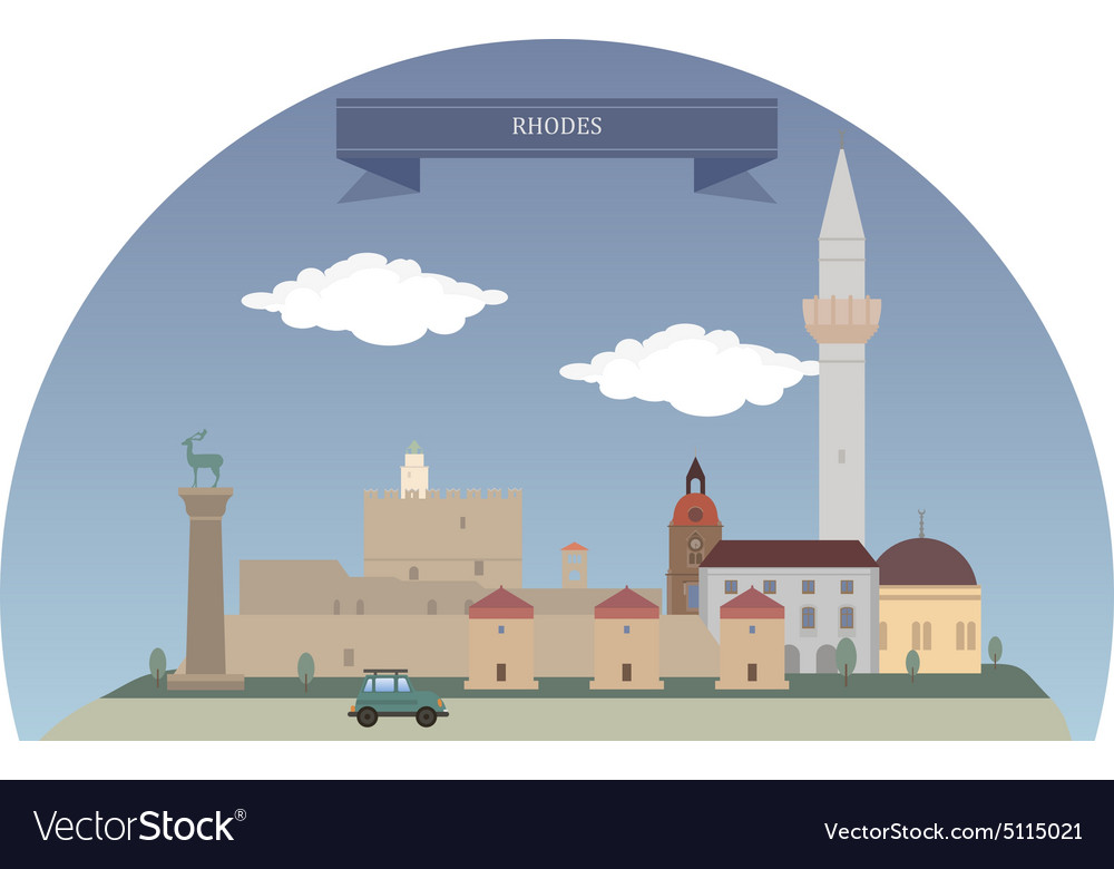 Rhodes Royalty Free Vector Image - VectorStock