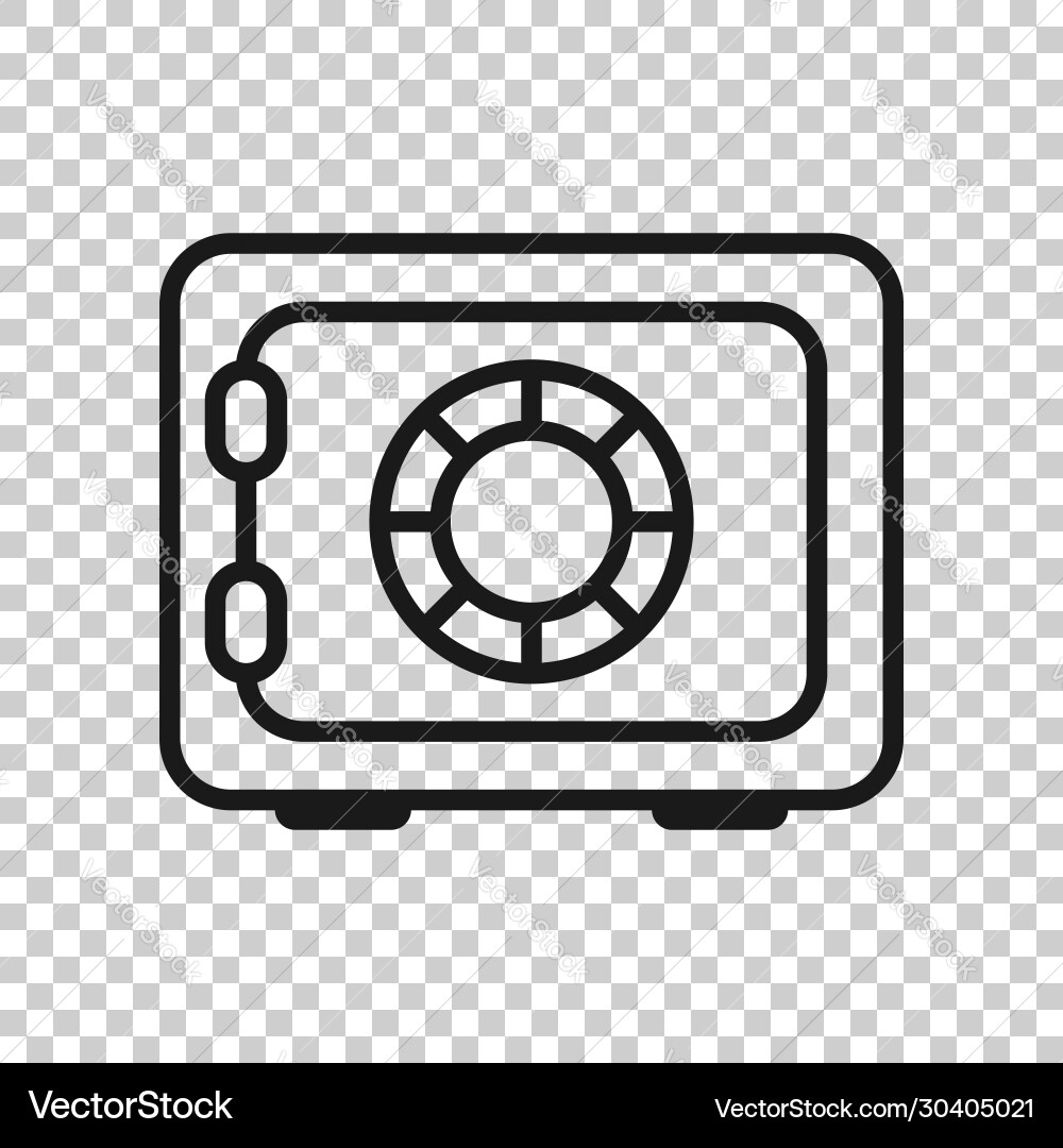 Safe money icon in flat style strongbox on white Vector Image