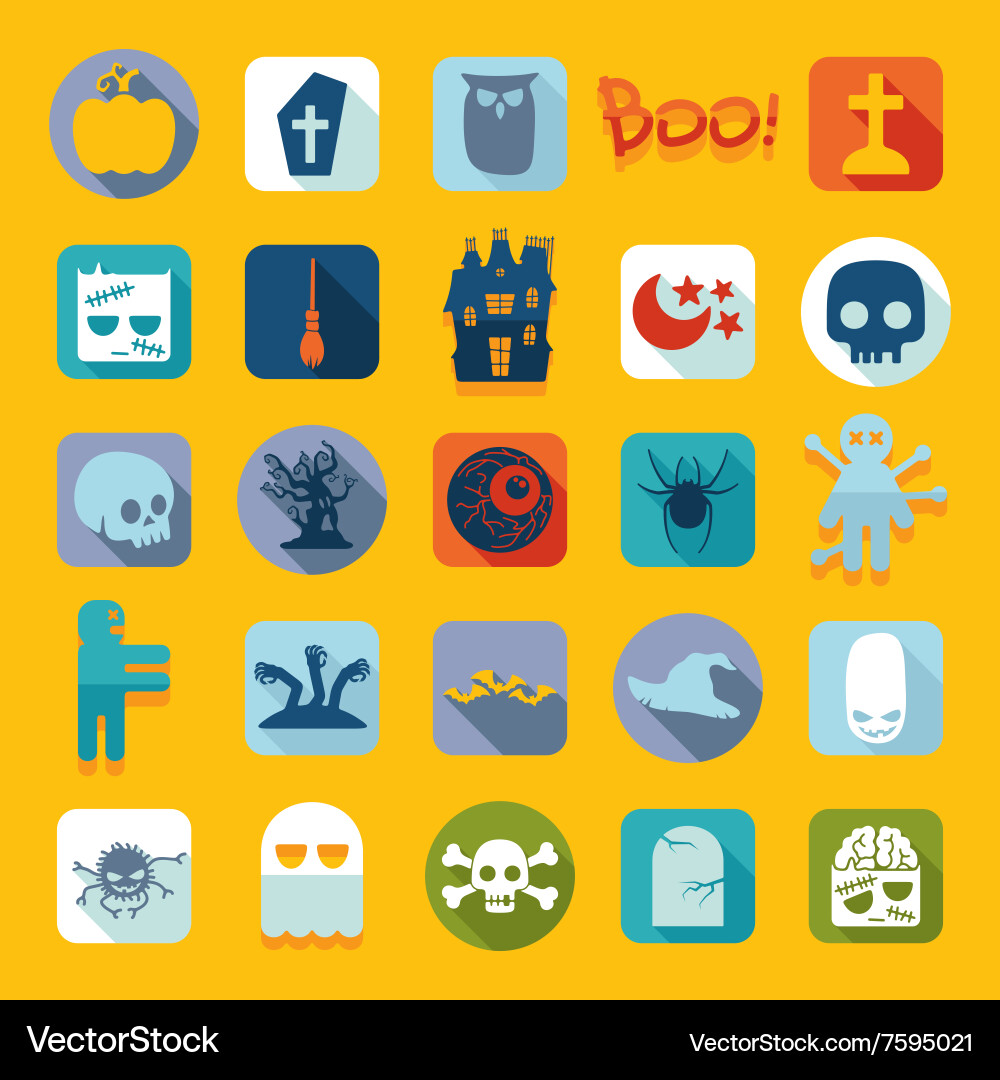 Set of halloween icons Royalty Free Vector Image