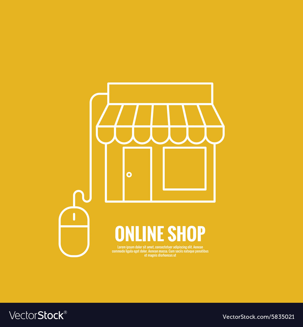 Storefront with cable and a computer mouse Vector Image