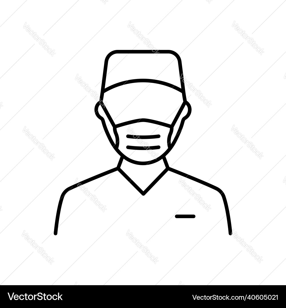 Surgeon man doctor line icon plastic surgery Vector Image