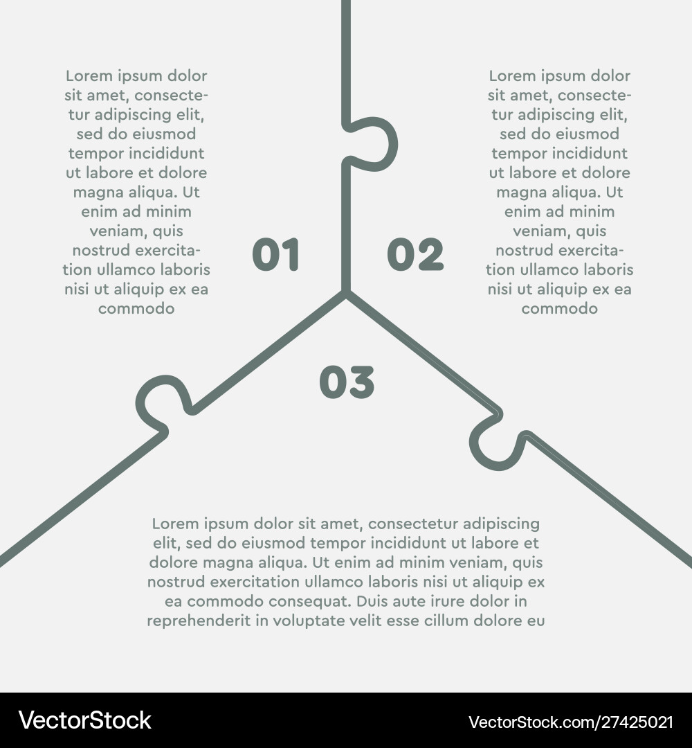 Three option puzzle jigsaw diagram for infographic