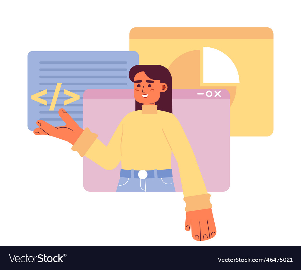 Web development online courses flat concept spot Vector Image