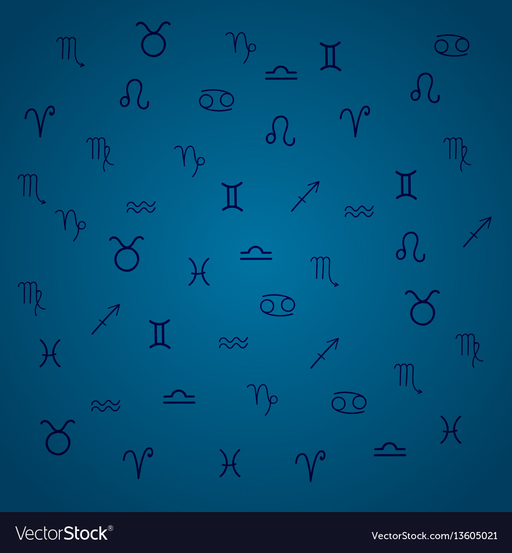 Zodiac signs pattern Royalty Free Vector Image