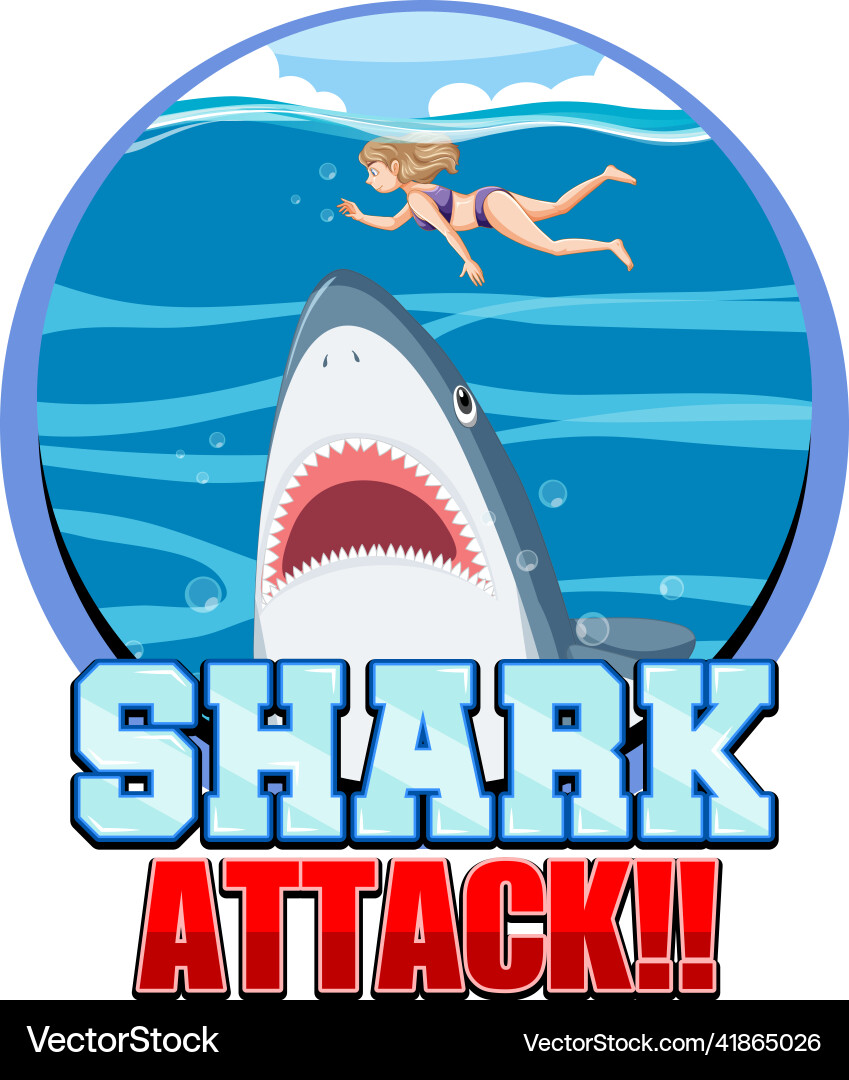 A marine logo with big blue shark Royalty Free Vector Image