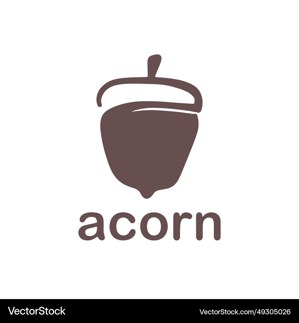 Acorn logo template design with leaves Royalty Free Vector