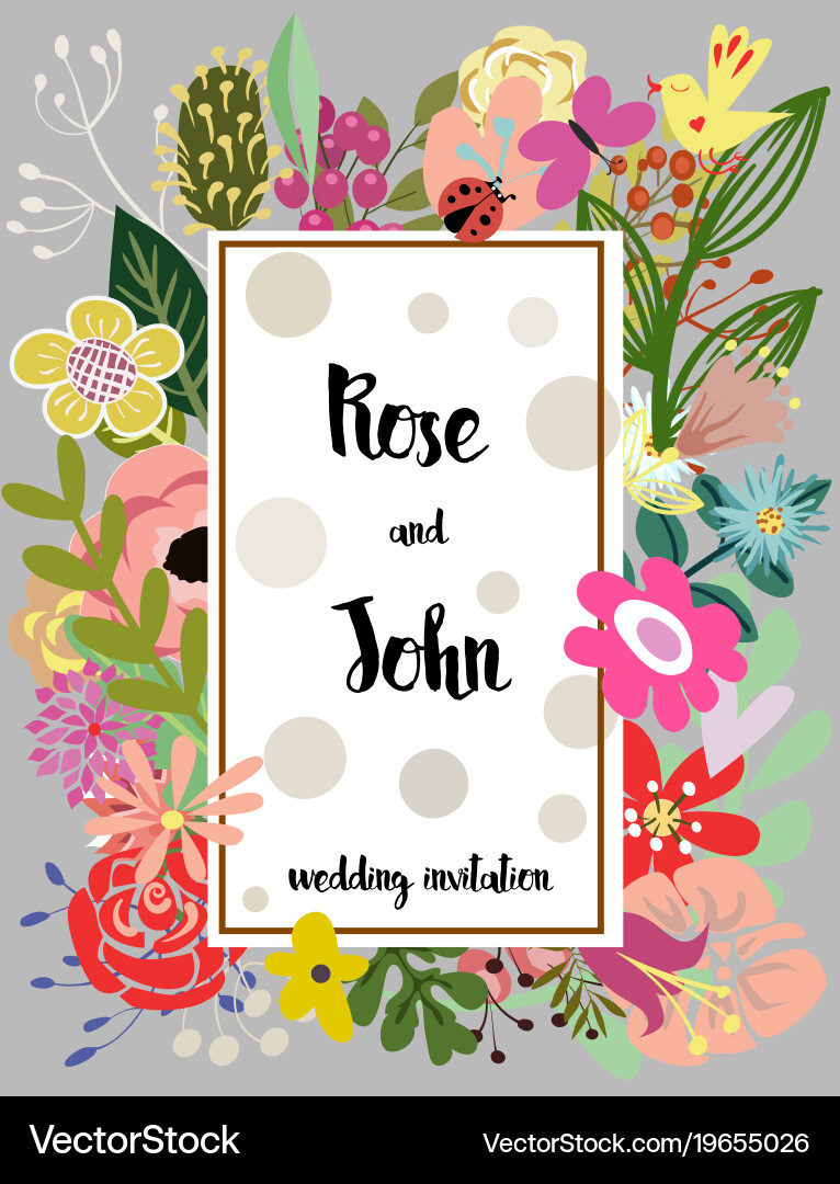 Beautiful card with flowers Royalty Free Vector Image