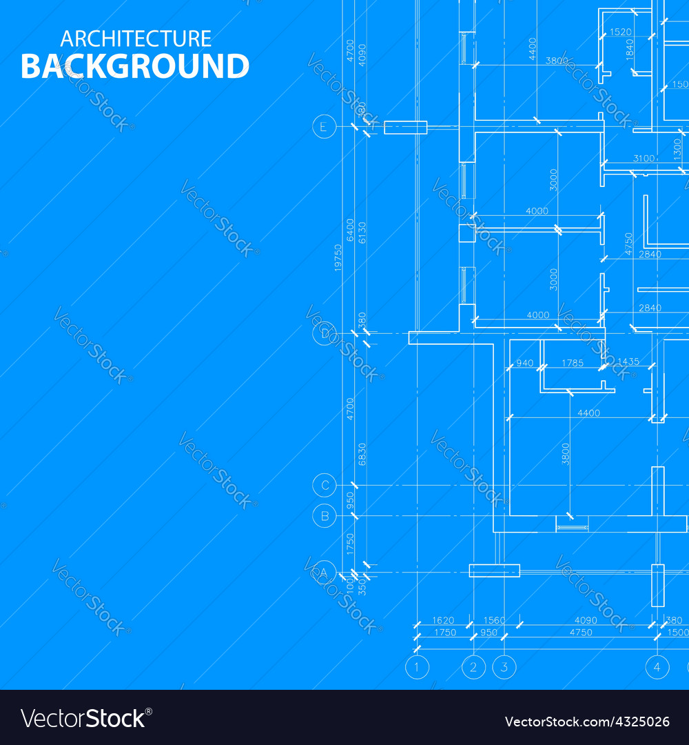 Blueprint architecture plan Royalty Free Vector Image