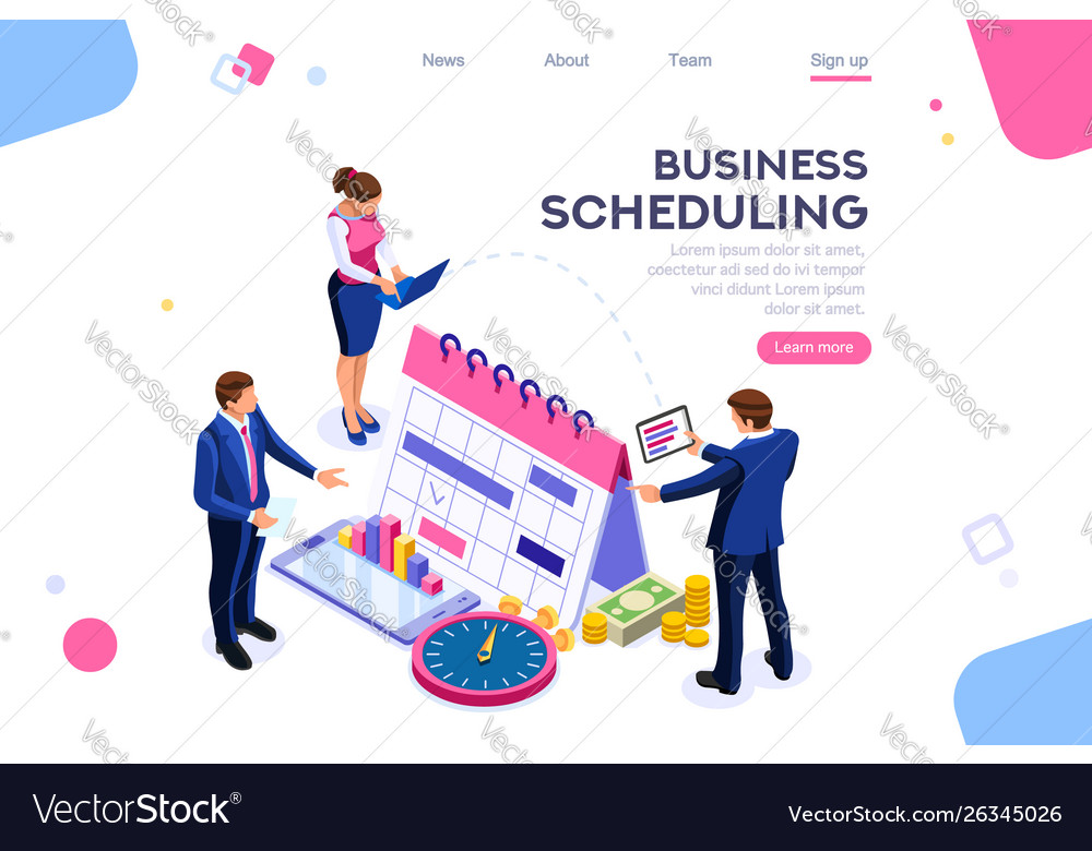 Business tasks schedule concept Royalty Free Vector Image Business tasks schedule concept Royalty Free Vector Image