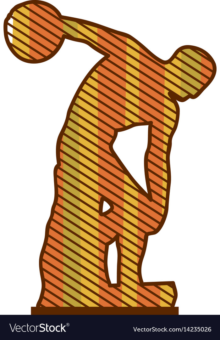 Color silhouette discobolus sculpture Royalty Free Vector Color silhouette discobolus sculpture Royalty Free Vector