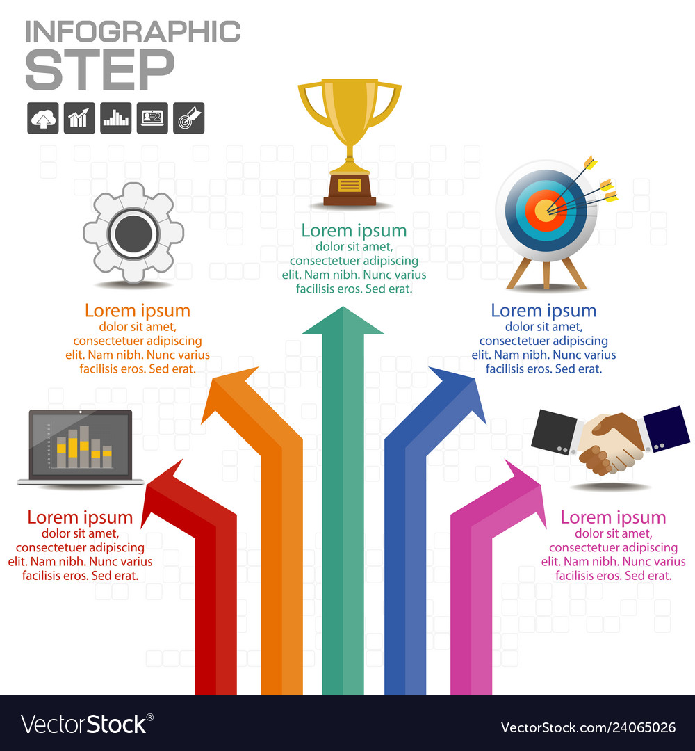 Elements for infographic template diagram Vector Image