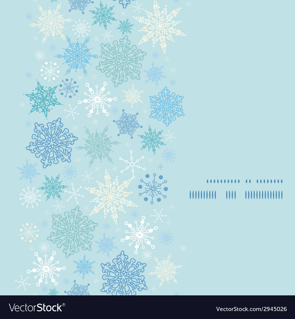 Falling snow vertical frame seamless pattern Vector Image