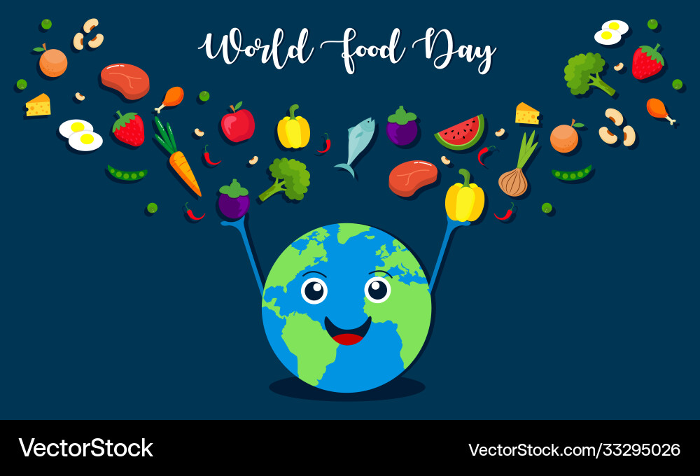 Flat design world food day design Royalty Free Vector Image