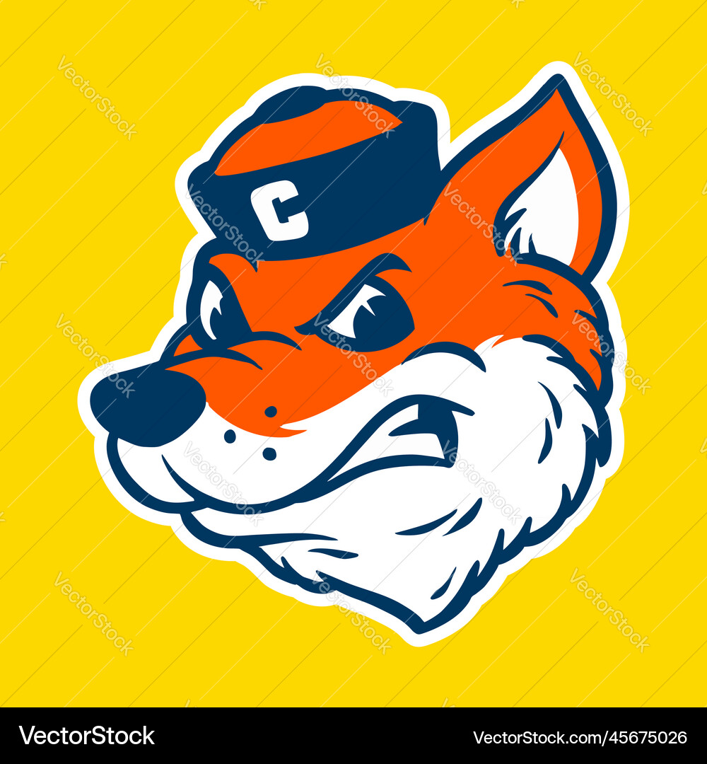 Fox cartoon character old mascot Royalty Free Vector Image