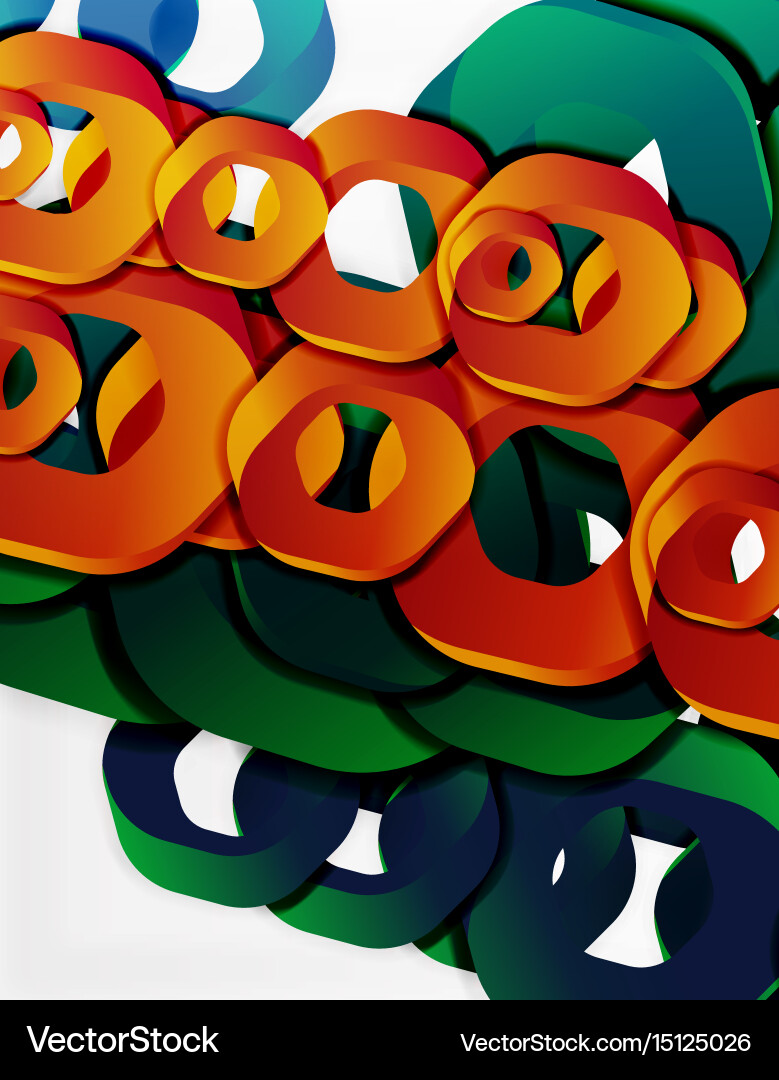 Geometric abstract background cut chain shapes Vector Image