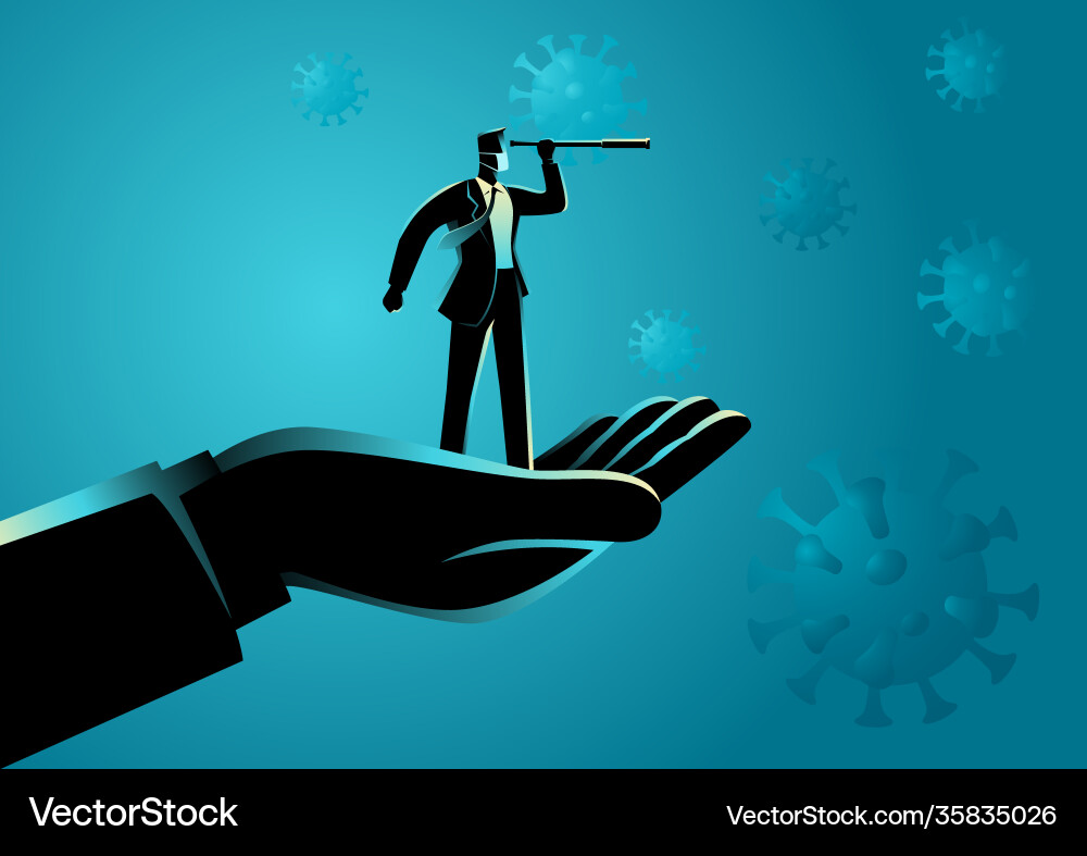 Giant hand lifting up a businessman using Vector Image