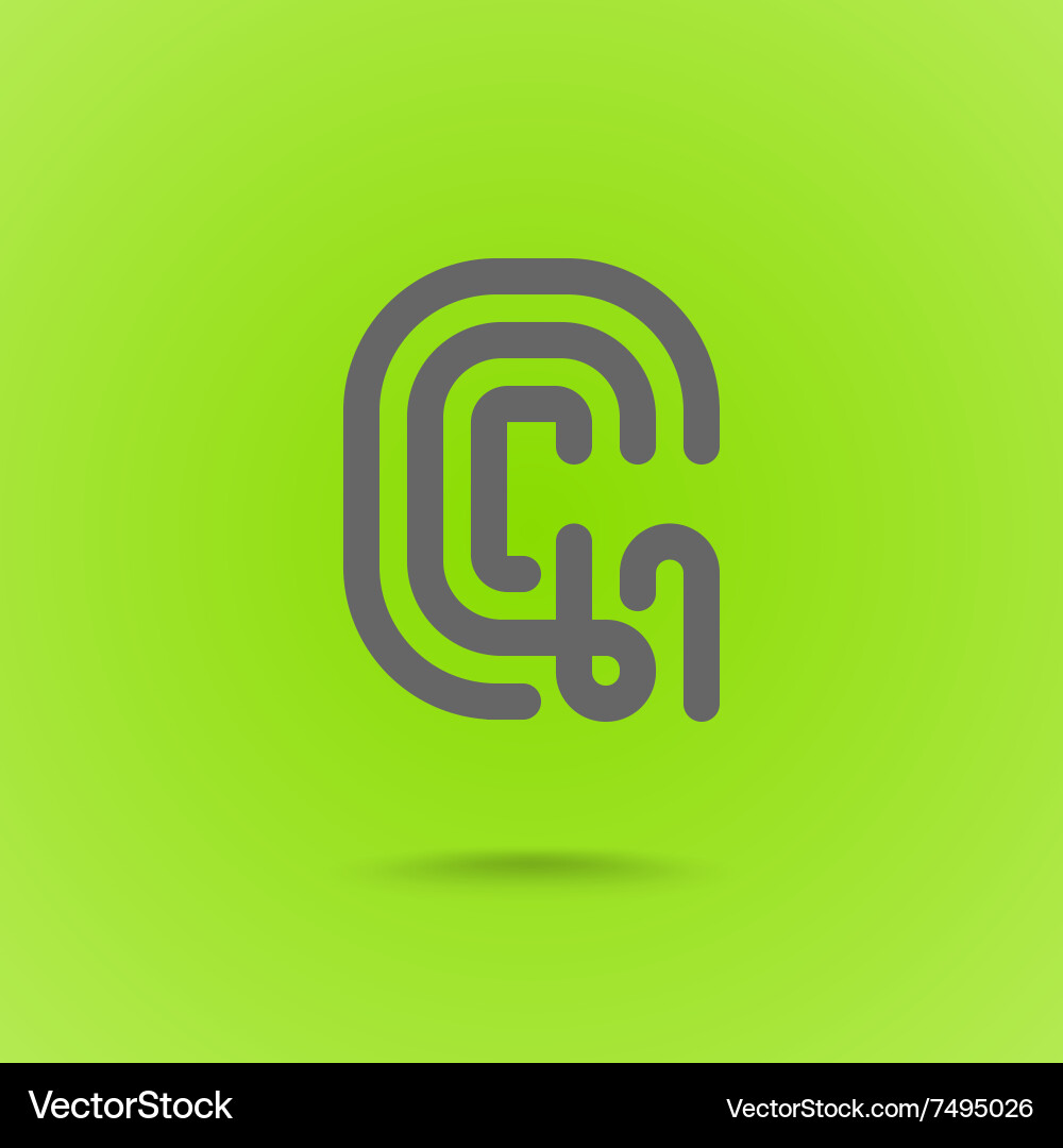 Graphic line font logo element letter g Royalty Free Vector