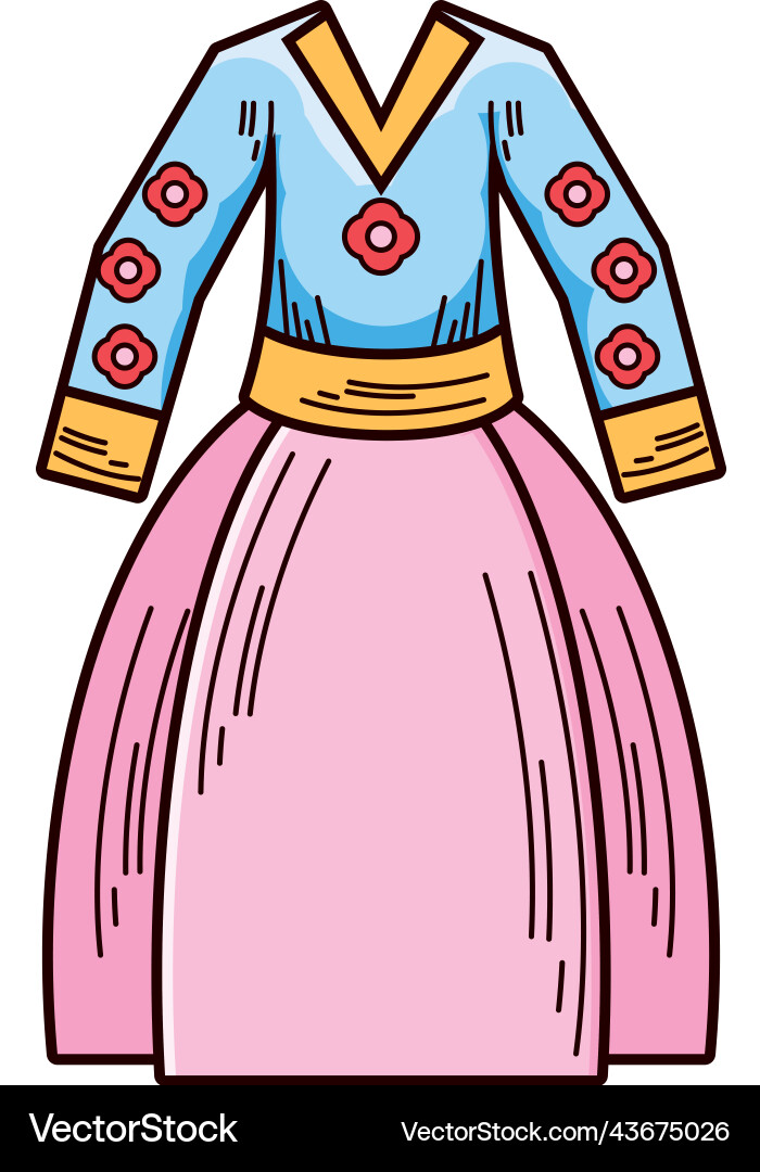 Hanbok korean costume Royalty Free Vector Image