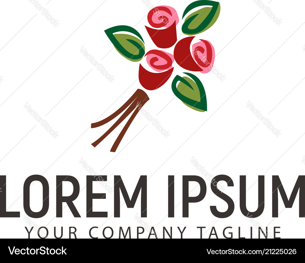 Hand drawn flower logo wedding design concept Vector Image