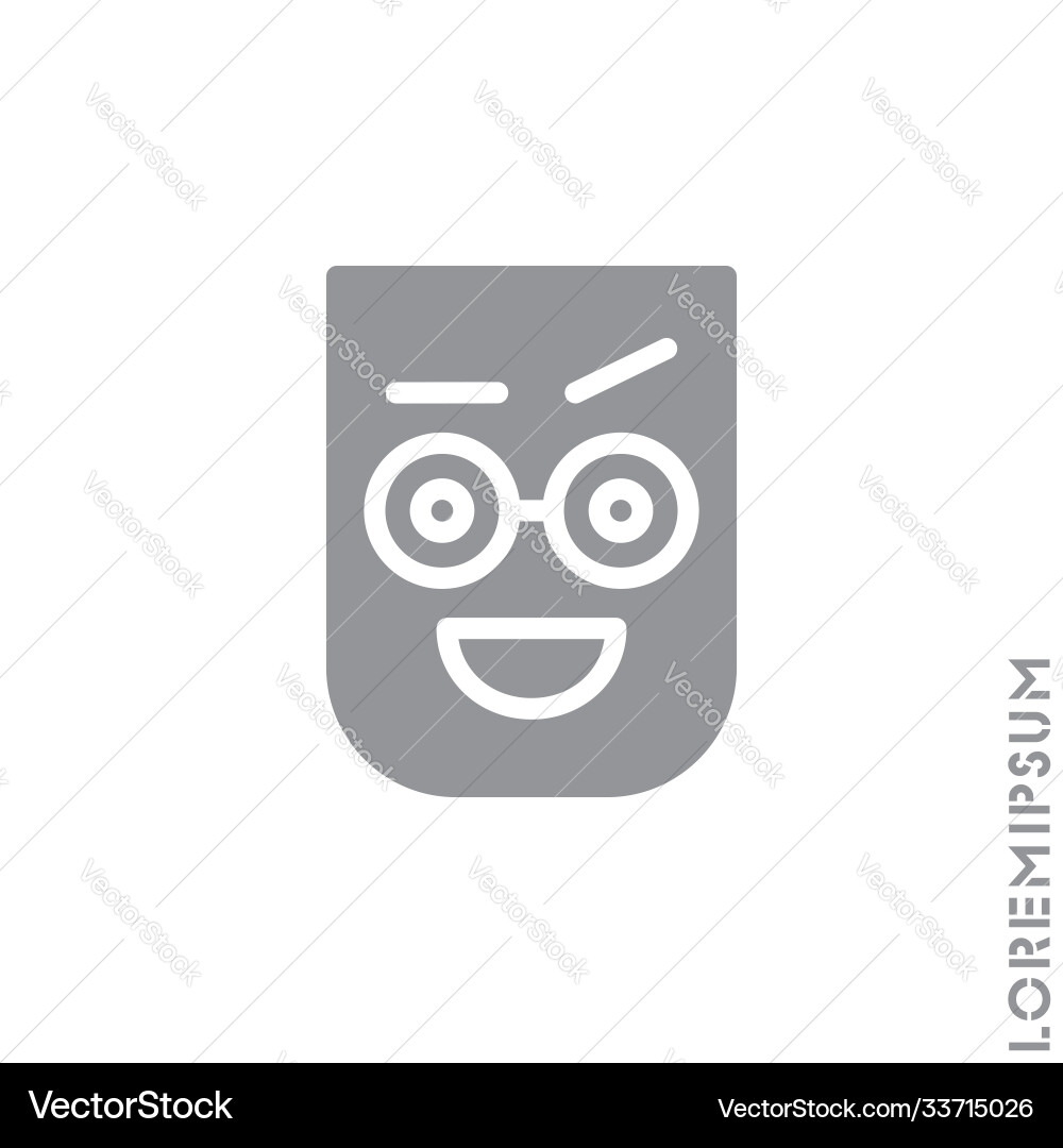 Happy smile eyes open with a raised eyebrow Vector Image