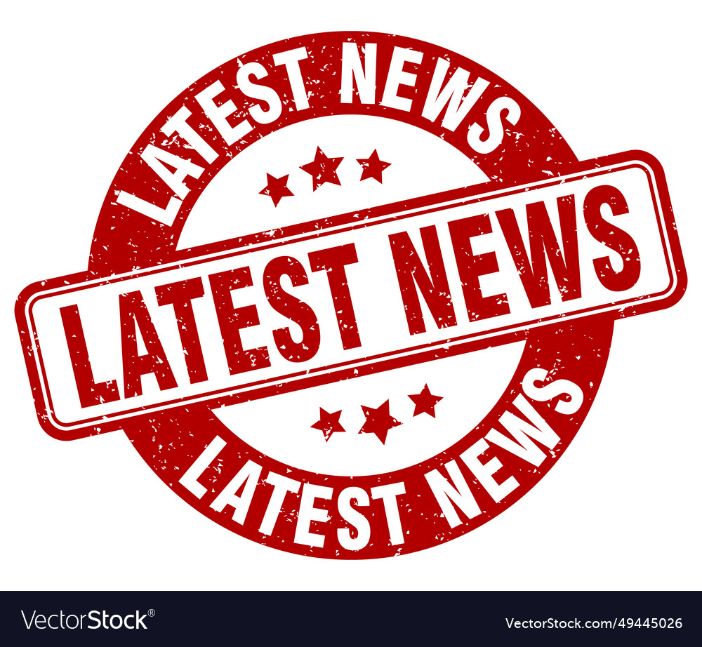 Latest news stamp label round grunge Royalty Free Vector