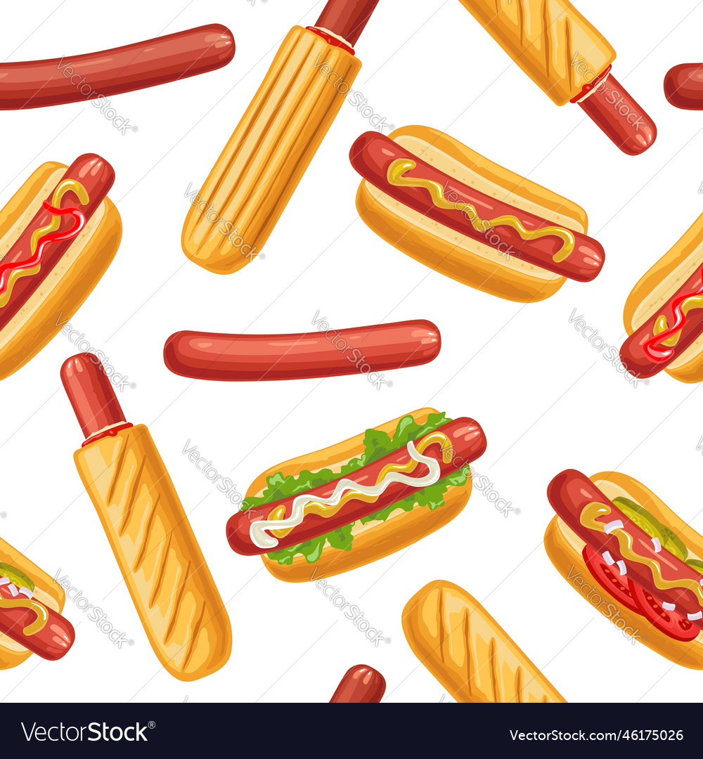 Seamless pattern fast food cup cola coffee Vector Image