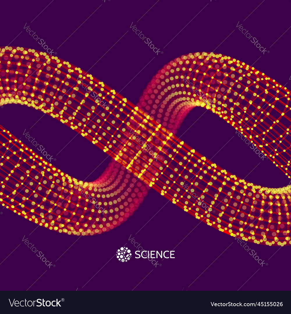 Spiral 3d Wireframe Connection Structure Vector Image